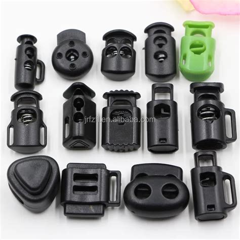 블랙 다른 크기 15cm 17cm 라운드 드로우 코드 플라스틱 코드 의류 스프링 스토퍼