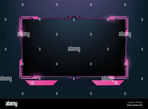 Modern Streaming Screen Interface Decoration For Girl Gamers Futuristic Gaming Overlay Design
