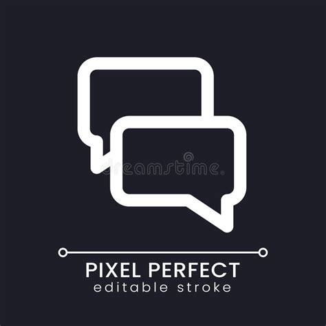 Messenger Pixel Perfect White Linear Ui Icon For Dark Theme Stock Vector Illustration Of