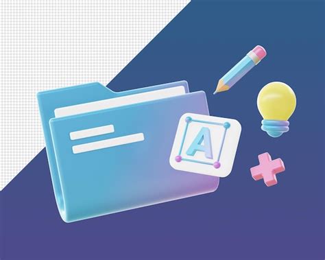 Premium Psd 3d Render Of Gradient Computer Folder Files Illustration Icons For Web Social