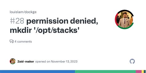 Permission Denied Mkdir Optstacks · Issue 28 · Louislamdockge