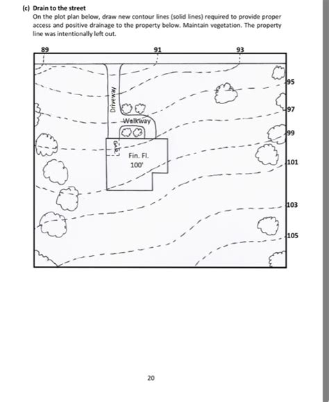 On The Plot Plan Below Draw New Contour Lines Solid