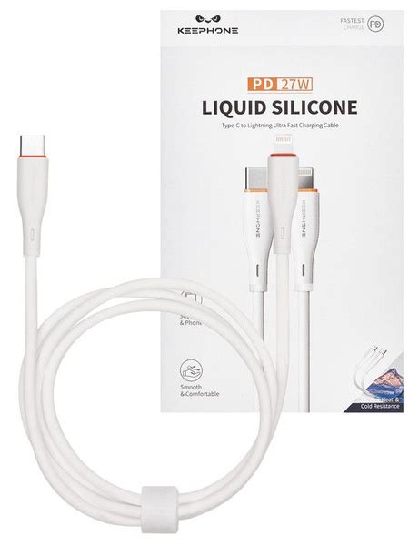 Кабель Apple Lightning Keephone Кабель Type C To Lightning на Iphone 14 27w купить по низкой