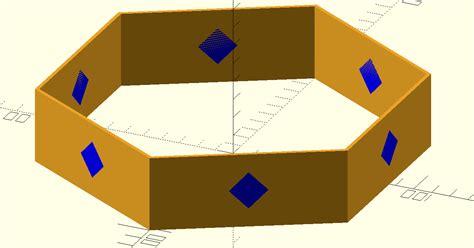 Why Does Openscad Fail To Cut Holes In Polygon Sides That Are Exactly