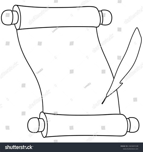 Papyrus Scroll Copy Space Feather Black Stock Vector Royalty Free 2321837139 Shutterstock