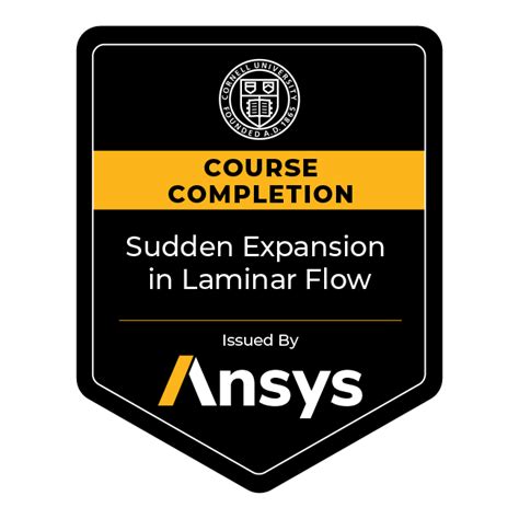ansys course completion sudden expansion in laminar flow credly