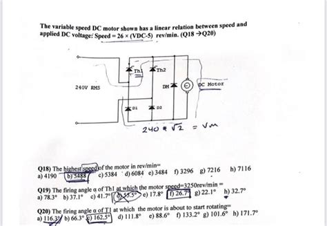 Solved The Variable Speed DC Motor Shown Has A Linear Chegg Com