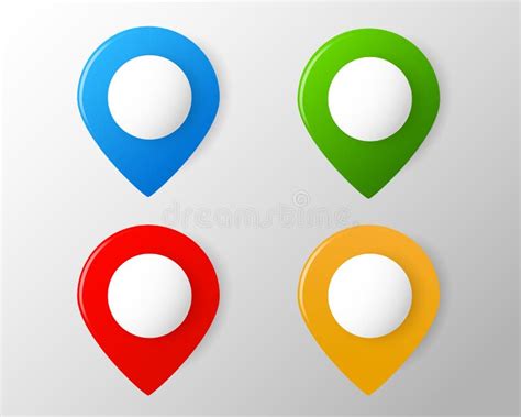 Set Of Four Color Pointers Vector Eps 10 Stock Vector Illustration Of Location Business