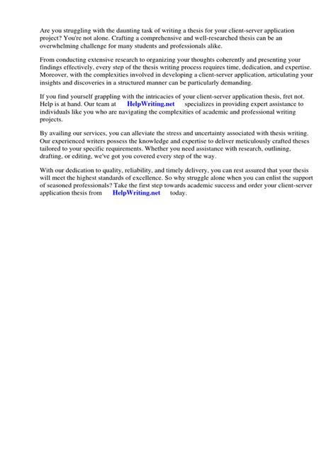 Client Server Application Thesis Pdf Client Server Model Server