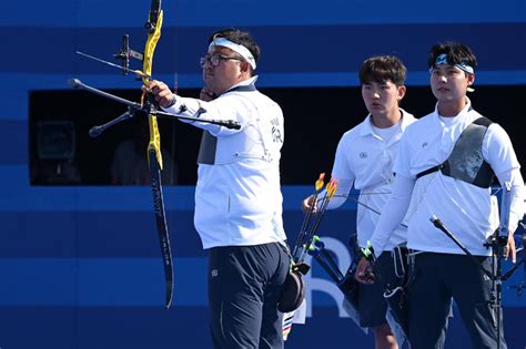 남자 양궁 단체전 3연패 파리한컷 노컷뉴스
