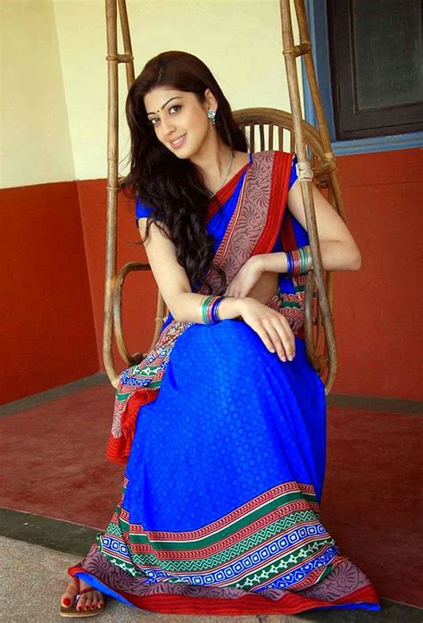 Pranitha Subhash Very Hot Blue Saree Photo Shoot Pranitha Subhash Spicy Stills All About