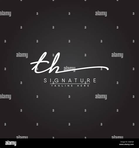 Initial Letter Th Logo Handwritten Signature Style Logo Minimal Vector Logo For Initials In