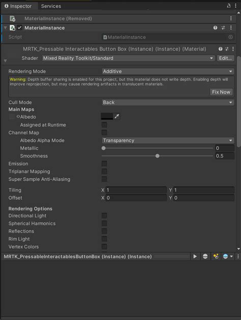 Hololens 2unity Error A Material Instanceinstance Which Is