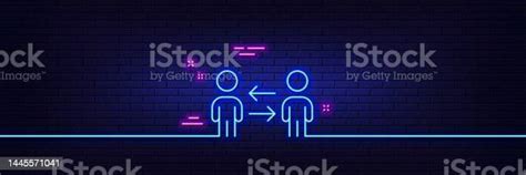 팀워크 비즈니스 라인 아이콘입니다 회의 서명 네온 라이트 광선 효과 벡터 개념에 대한 스톡 벡터 아트 및 기타 이미지 개념 계획 모임 Istock