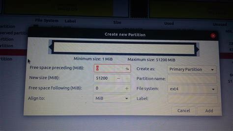 how to make a new parition out of unallocated partition using gparted r ubuntu