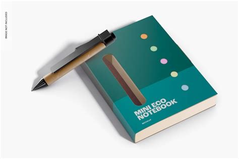 Premium Psd Mini Eco Notebook Mockup Left View