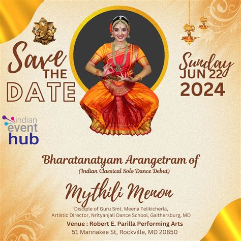 Save The Date Canva Template For Arangetram Electronic Invitation Whatsapp Invitation