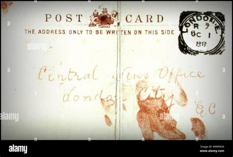 Jack The Rippers Saucy Jacky Postcard Front Side 1 November 1888 Jack The Ripper 545