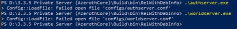 azerothcore config loadfile failed to open file configs nf nf