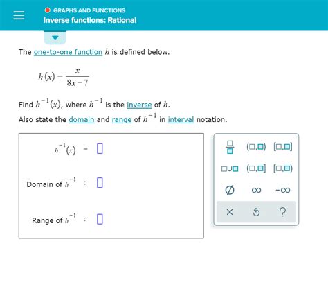 Solved O Graphs And Functions Inverse Functions Rational