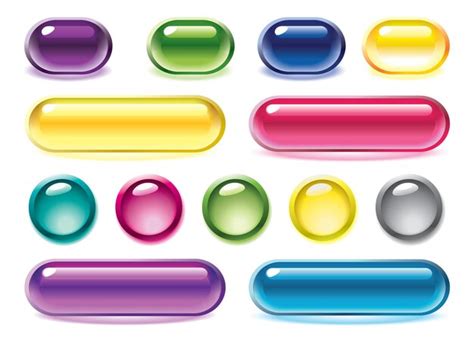 Premium Vector Set Of Glossy Buttons For Design