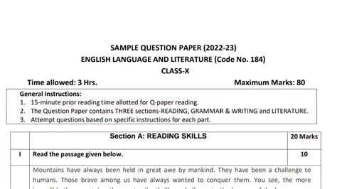 Class 10 Term 2 Sample Paper Solution English At Emil Bentley Blog