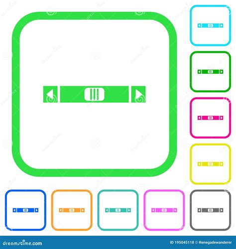Horizontal Scroll Bar Vivid Colored Flat Icons Stock Vector