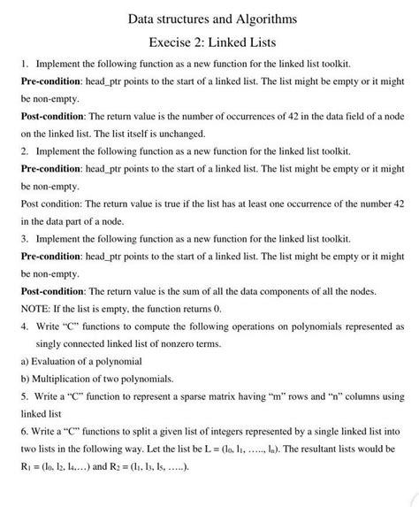 Solved Data Structures And Algorithms Execise 2 Linked