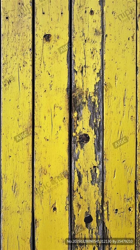 Ai创作图黄色 木板 纹理 复古 斑驳 旧物 磨损 孔洞 漆痕 质感 自然 风化 岁月感 木纹 陈旧 昵图网