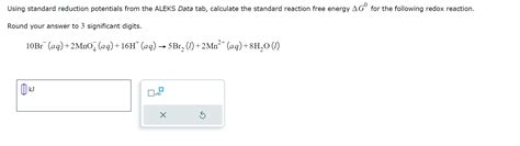 solved using standard reduction potentials from the aleks