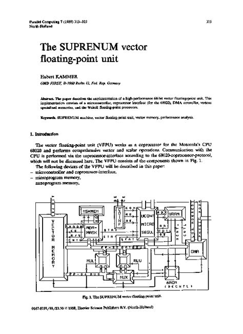 Pdf The Suprenum Vector Floating Point Unit