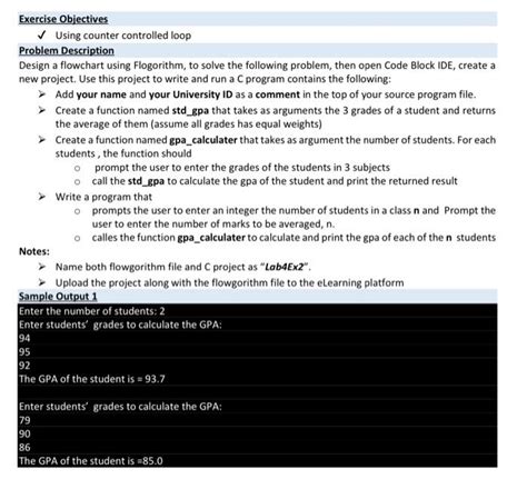 solved exercise objectives using counter controlled loop