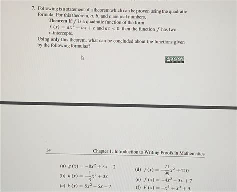 Solved Following Is A Statement Of A Theorem Which Can Be Chegg Com