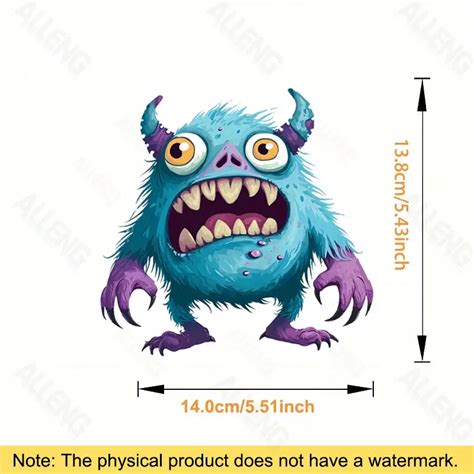 앨런지 Pvc 몬스터 애니메이션 비닐 데칼 자동차 랩탑 유리 및 금속 표면용 자체 접착식 다이 컷 스티커 1 Temu