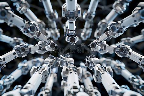 Many Robot Surveillance System Are Connected With Each Other Stock Illustration Illustration