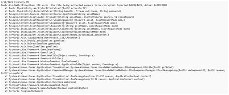 Game Crashes On Startup But Only Around 110th Of The Time Rterraria