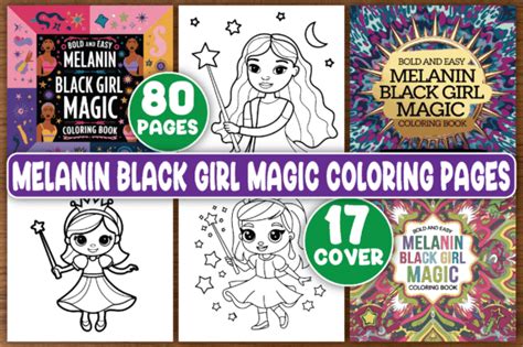 Melanin Black Girl Magic Coloring Pages Graphic By Light Express · Creative Fabrica