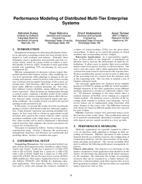 Pdf Performance Modeling Of Distributed Multi Tier Enterprise Systems