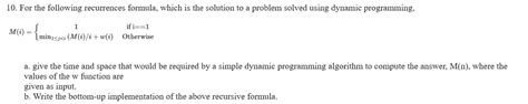 solved for the following recurrences formula which is ﻿the