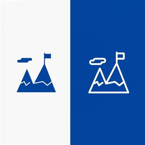 달성 비즈니스 미션 동기 부여 라인 및 글리프 솔리드 업적 목표 브레인 스토밍 Png 일러스트 및 벡터 에 대한 무료