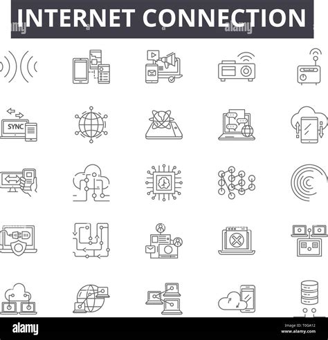 Internet Connection Line Icons For Web And Mobile Design Editable