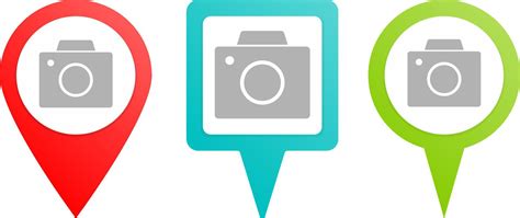 Old Digital Camera Pin Icon Multicolor Pin Vector Icon Diferent Type