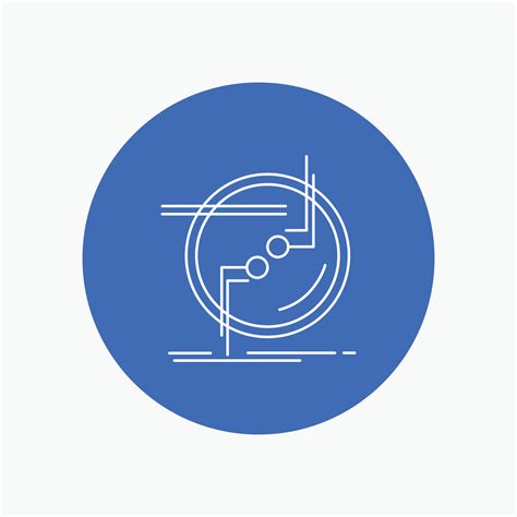 Chain Connect Connection Link Wire White Line Icon In Circle Background Vector Icon