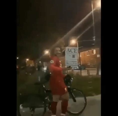 Mohamed Salah Lookalike Going Home With His Bicycle After Match With