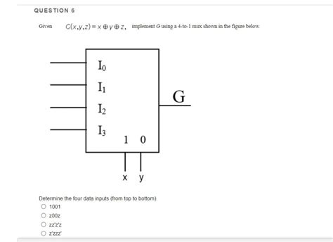 Solved QUESTION Given G X Y Z Xyz Implement G Using A Chegg Com