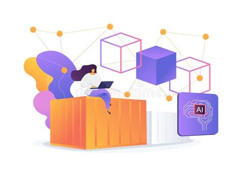 Enhanced Transparency With Ai Backed Blockchain Abstract Concept Vector Illustration Stock