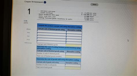 Solved Exercise 19 1 Computing Unit And Inventory Costs Chegg Com