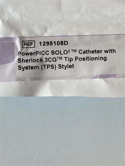 New Bard Power Picc Solo 2 Catheter 1295108d Exp2025 01 N23 Power