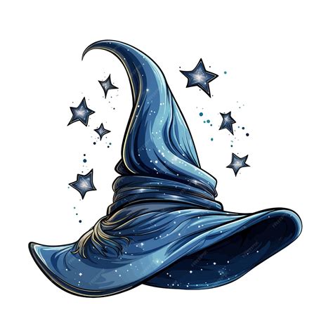 Premium Vector Hand Drawn Wizard Hat Cartoon Vector Illustration Clipart White Background