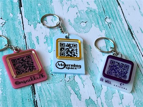 Qr Code Keychain Personalized Qr Code Qr Marketing T For Etsy